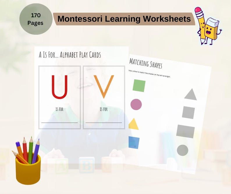 Montessori Preschool Activity Bundle Kids Educational Learning ...