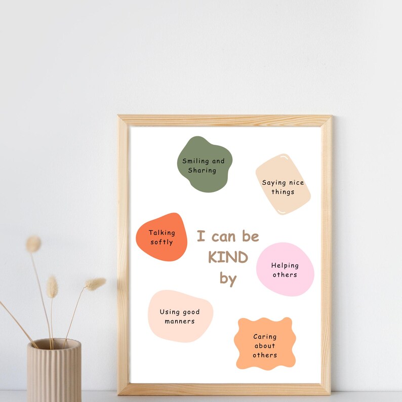 I Can Be Kind by Printable Poster for Kids, Teaching Kindness and ...