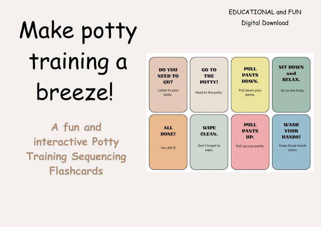 Printable Potty Training Cards Digital Download Toddler Games Preschool ...