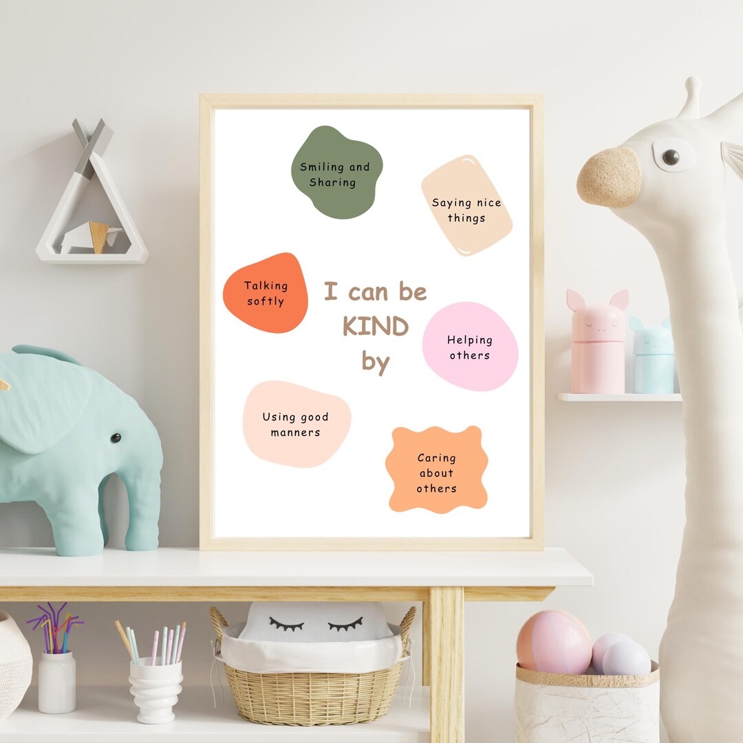I Can Be Kind by Printable Poster for Kids, Teaching Kindness and ...