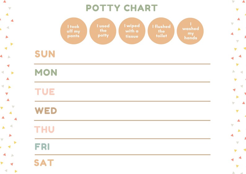 Printable Potty Training Reward Chart Fun Potty Routine Tracker Kids ...