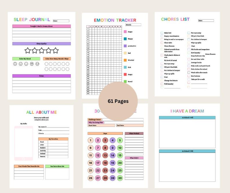 ADHD Planner Set for Kids, Printable Daily & Weekly Schedules, ADHD ...
