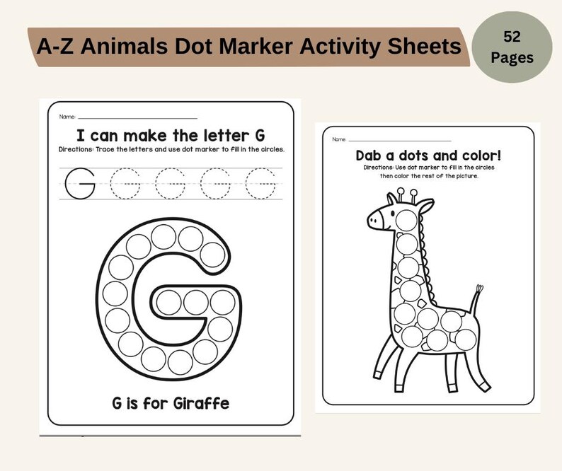 Alphabet Dot Marker Activity Sheets, A-Z Dot Marker Worksheets, Fun ...