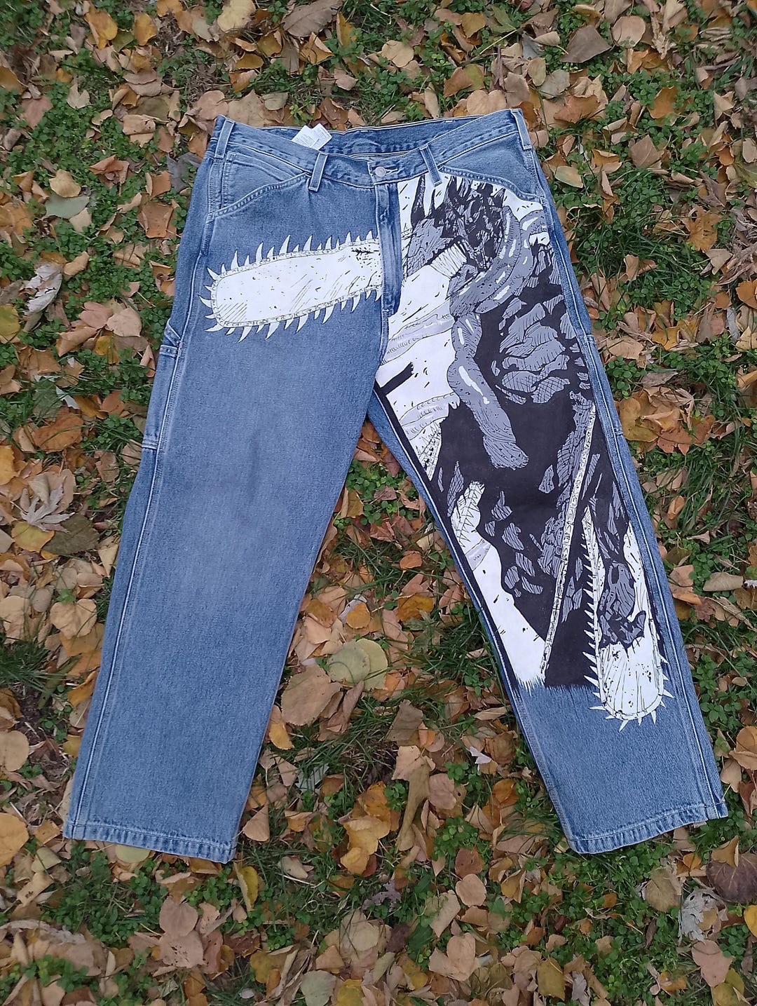 Custom Jeans Chainsaw-man pochita Final Form, Manga Panel - Etsy
