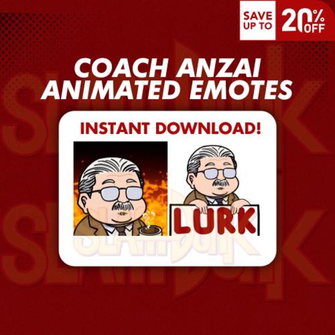 Coach Anzai Animated Emote Slam Dunk Anime Twitch Emote Digital ...