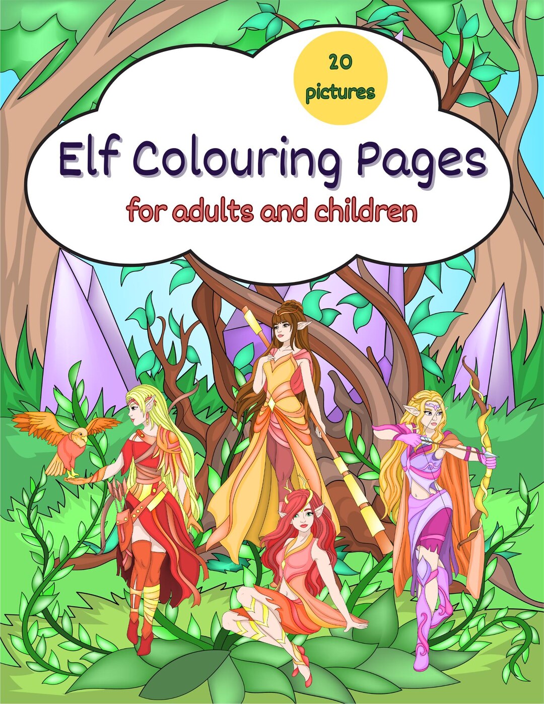 Fantasy Elf Colouring Pages X 20 - Etsy