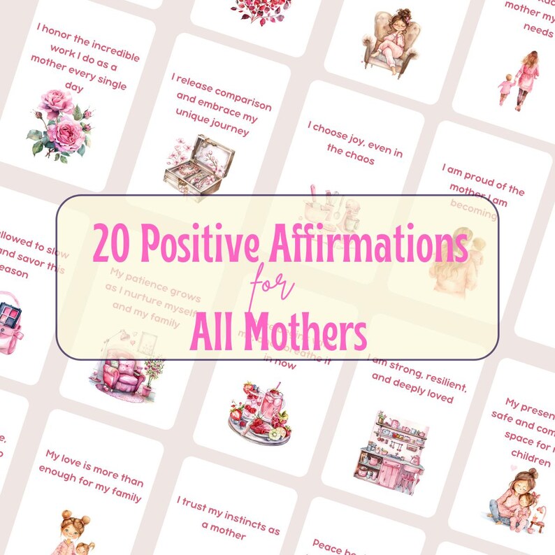 20 Positive Affirmation Cards for Mothers - Etsy