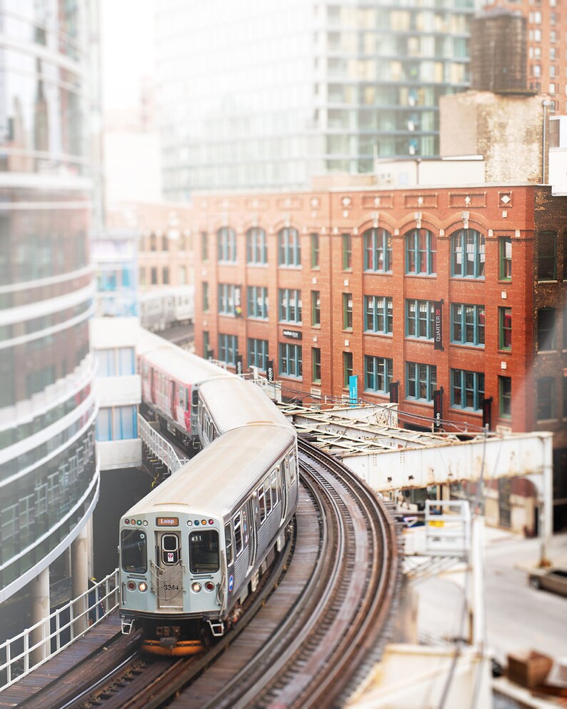Chicago Photography CTA Loop Train Photograph of Elevated | Etsy