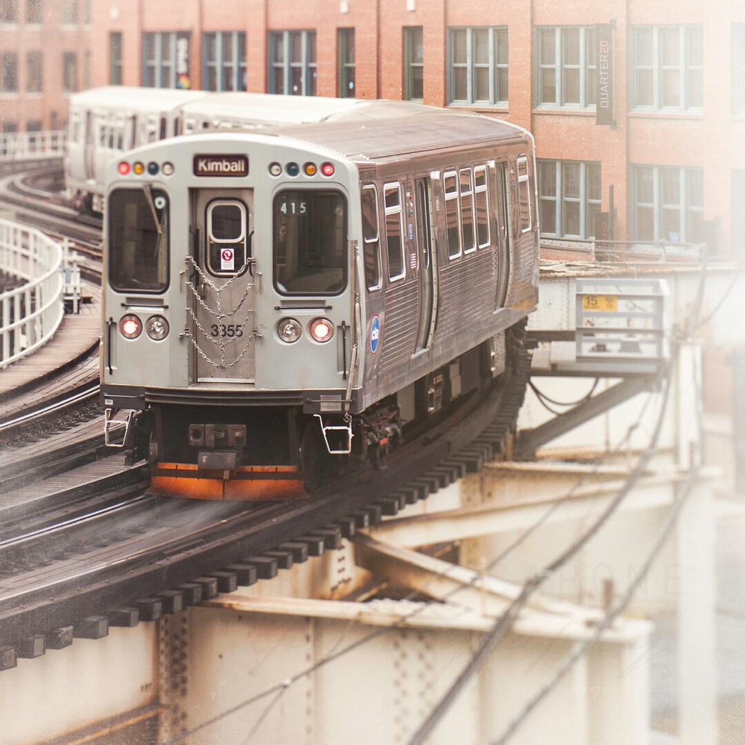 Chicago CTA Train Photography Loop Train Chicago Wall Art - Etsy