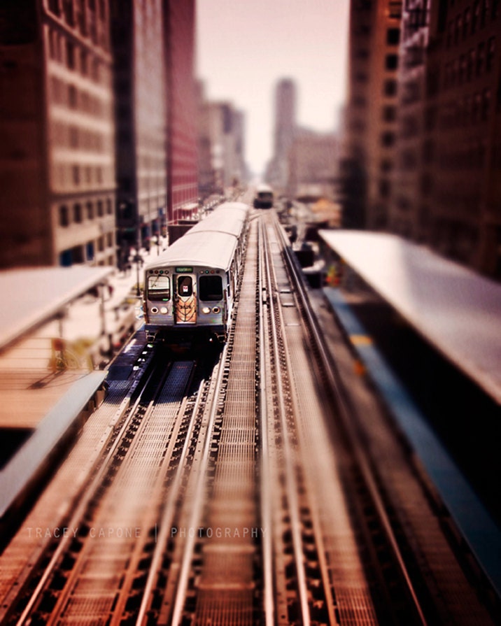 Chicago Train Print Chicago L Train Chicago Art Print | Etsy