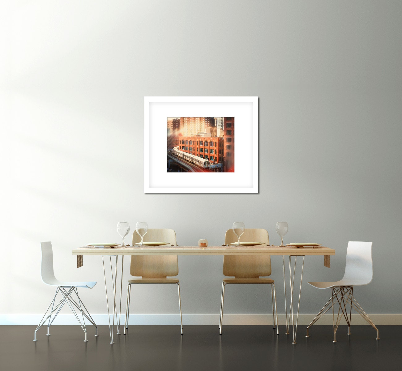 Chicago Loop Art Color Train Photography L Train Wall Art - Etsy