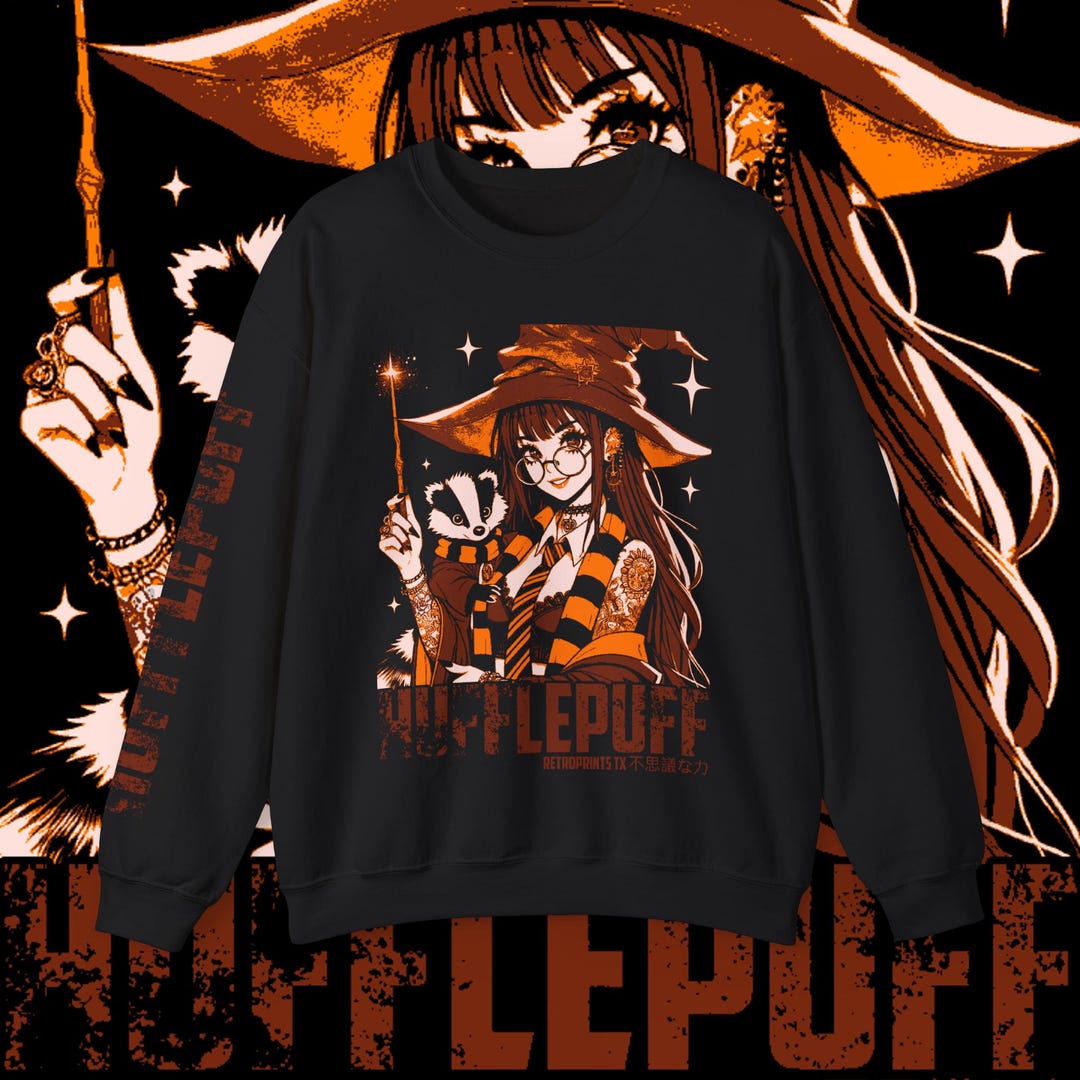 HUFFLEPUFF Custom Harry Potter Long Sleeve, Hogwarts Graphic Tee ...