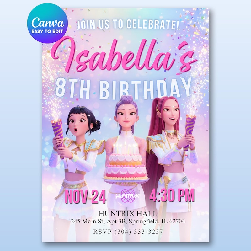 Kpop Demon Hunters Birthday Invitations - Etsy