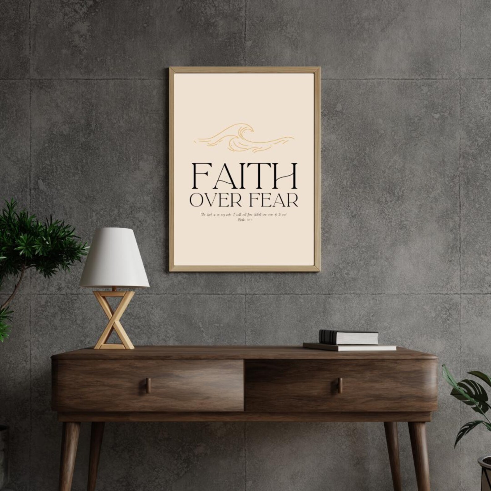Minimalist Christian Poster – ‘faith Over Fear’ With Psalm 118:6 ...