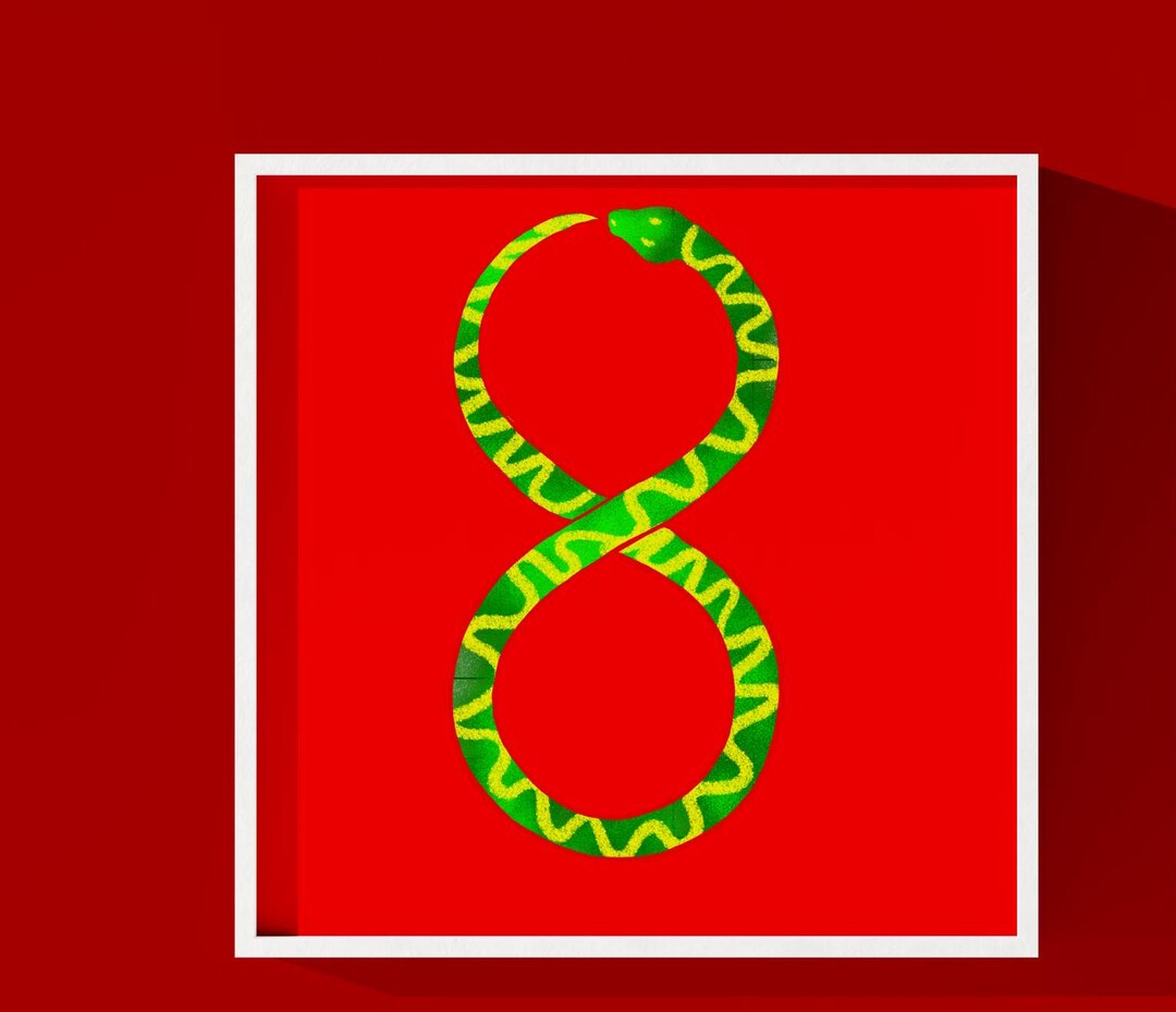 Lucky 8 Snake | Red Green Yellow | Feng Shui | Luck Abundance ...