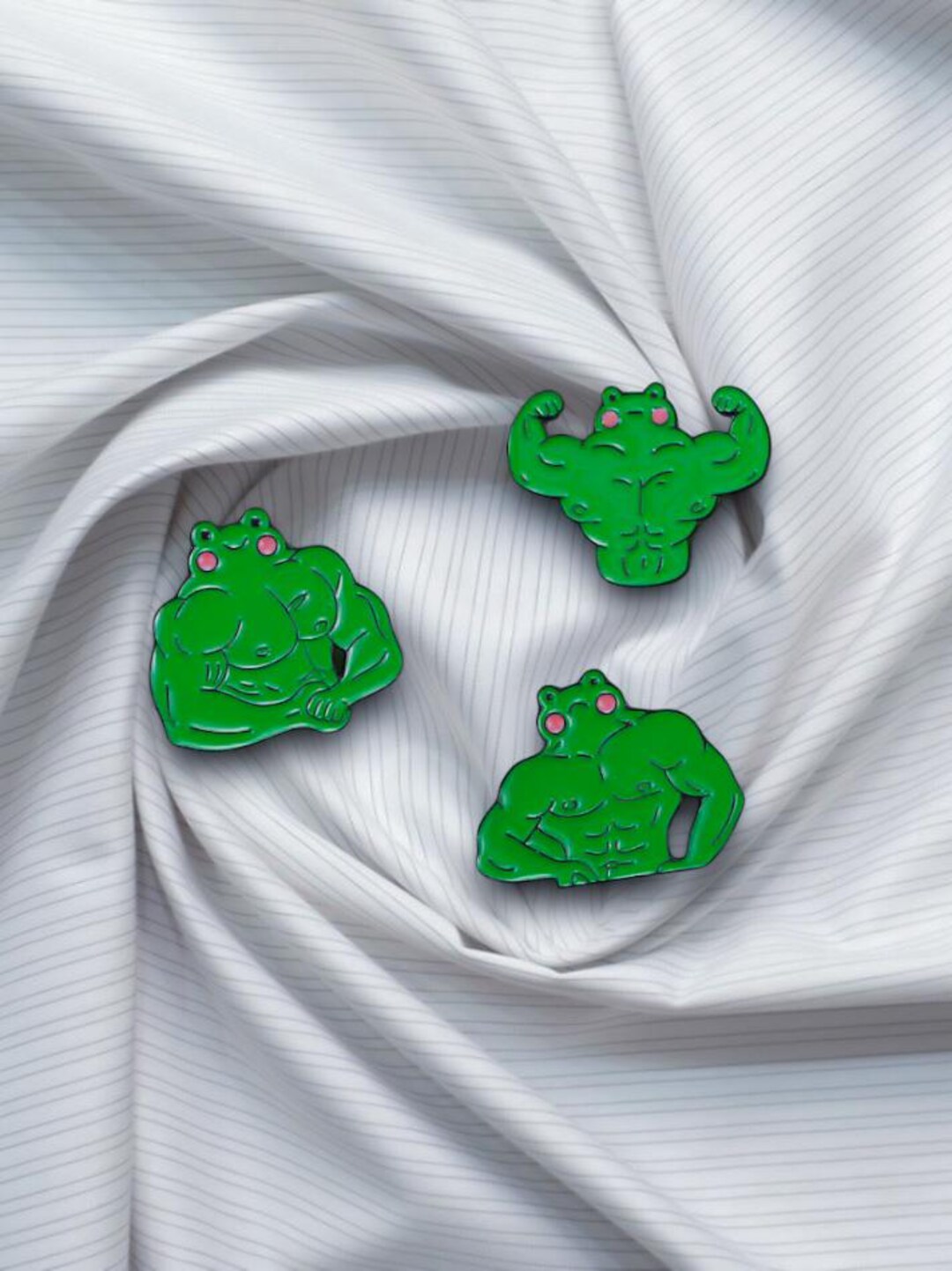 Buff Frog Bodybuilder Bodybuilder Workout Gym Enamel Pin Lot 3x Cute ...