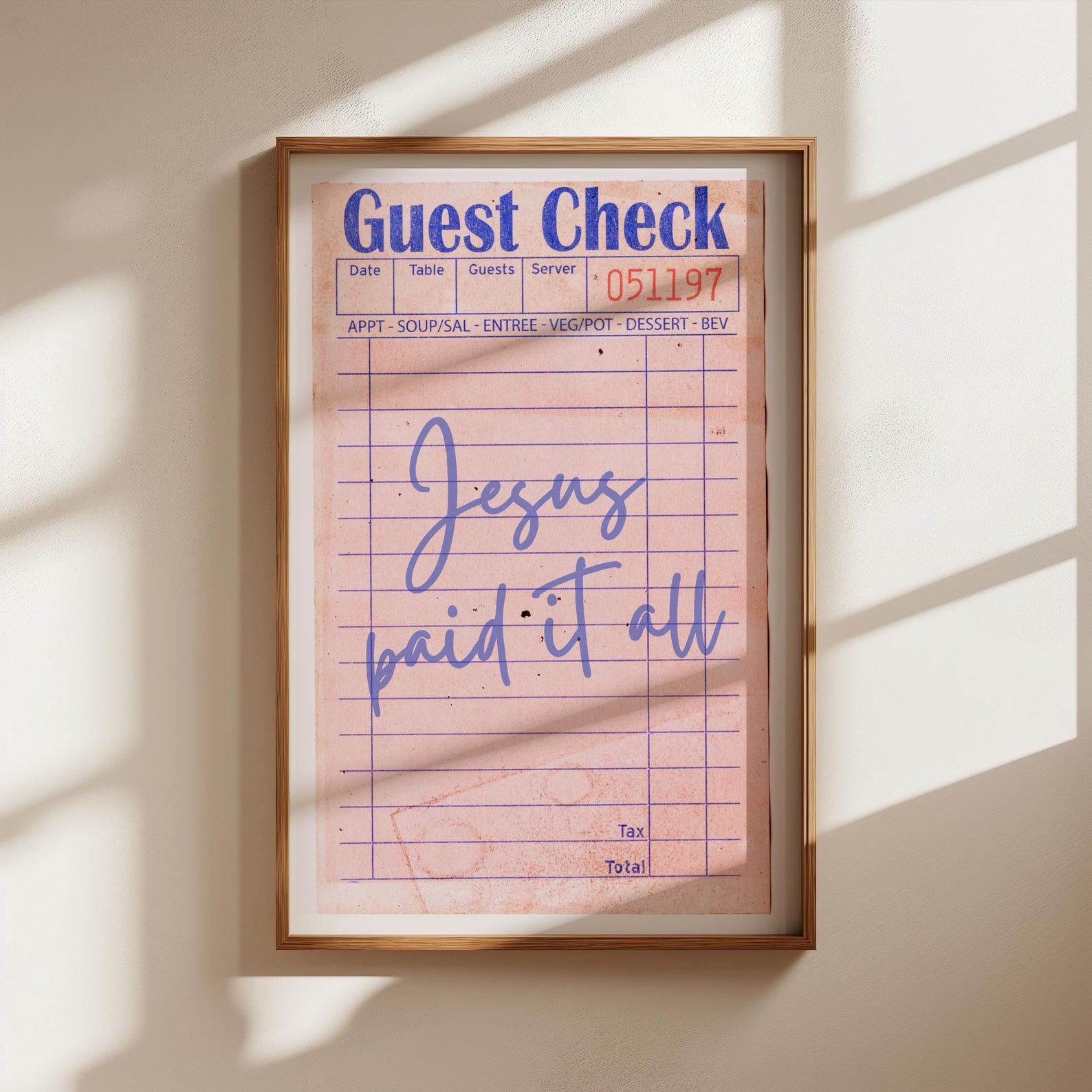 Personalized Guest Check, DIGITAL DOWNLOAD, Guest Check Print ...