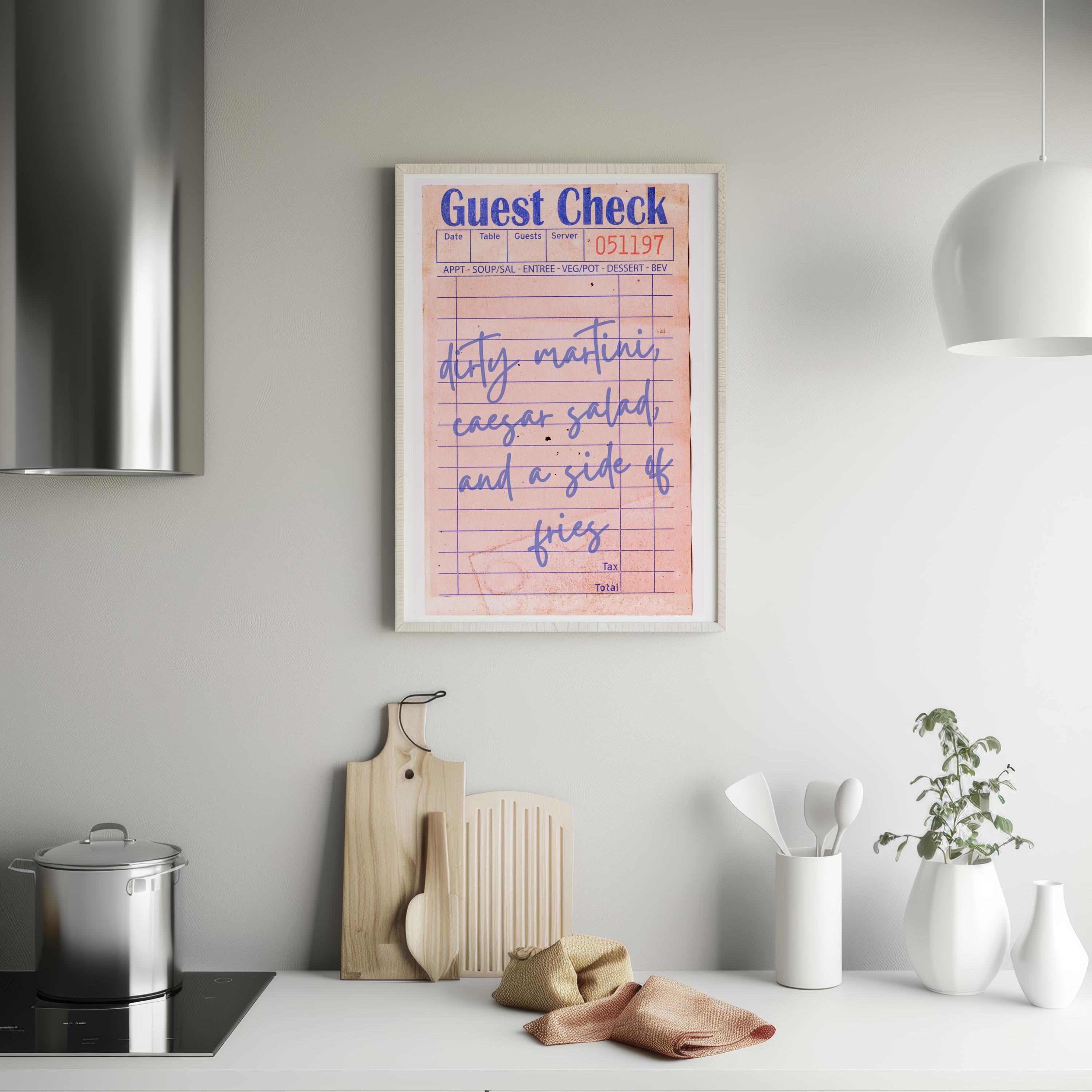 Personalized Guest Check, DIGITAL DOWNLOAD, Guest Check Print ...