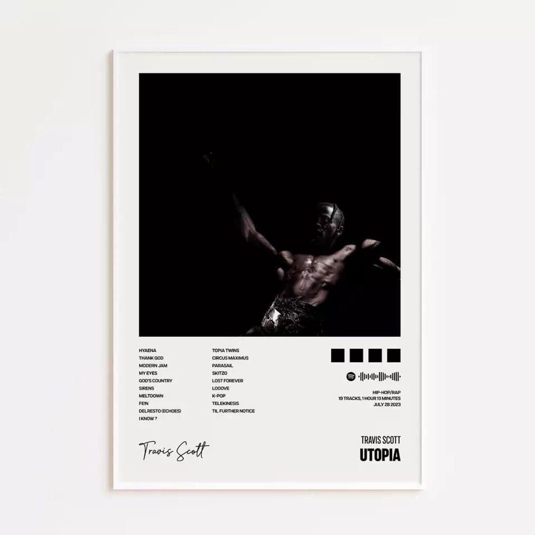 Travis Scott, Utopia Album Art Poster, Print, Music, Tracklist - Etsy