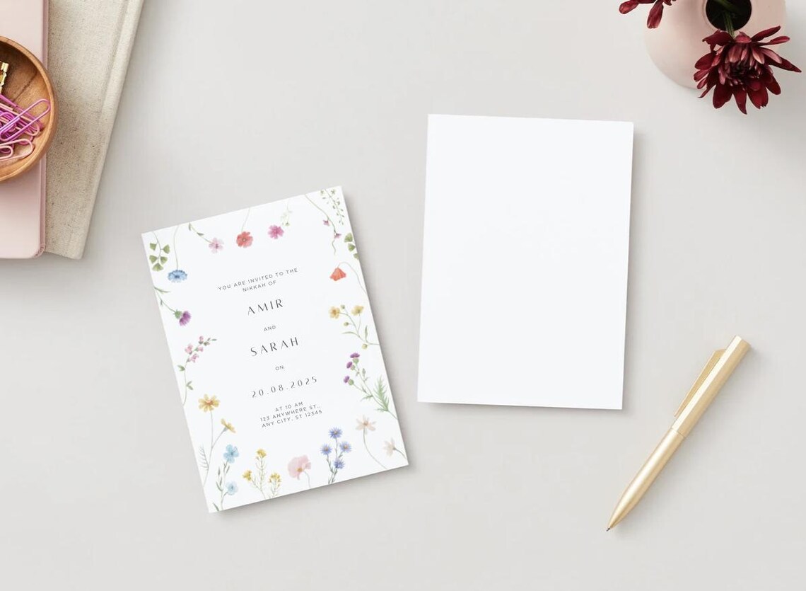 Minimalist Nikkah Invitation, Nikkah Invitation, Minimalist, Soft ...