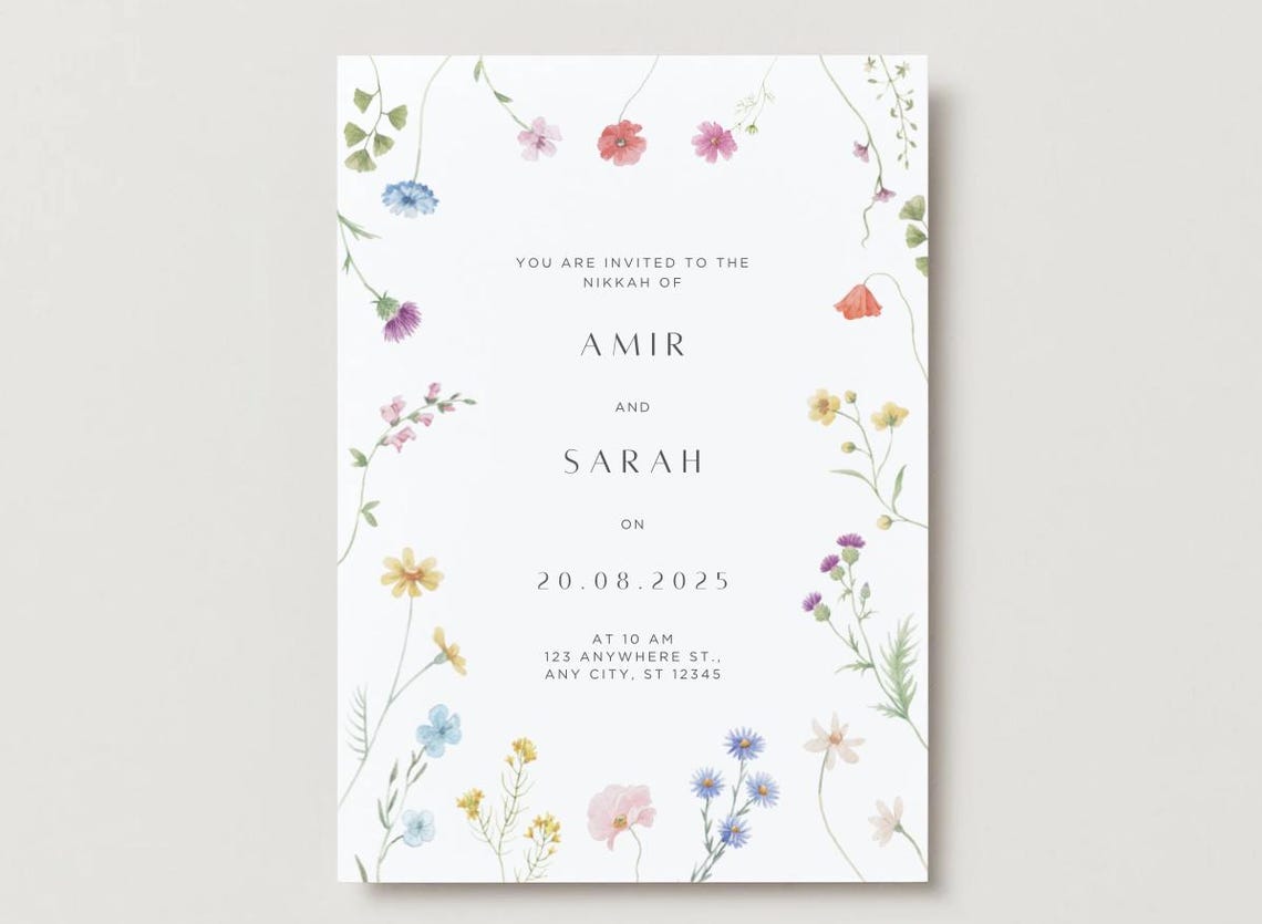 Minimalist Nikkah Invitation, Nikkah Invitation, Minimalist, Soft ...