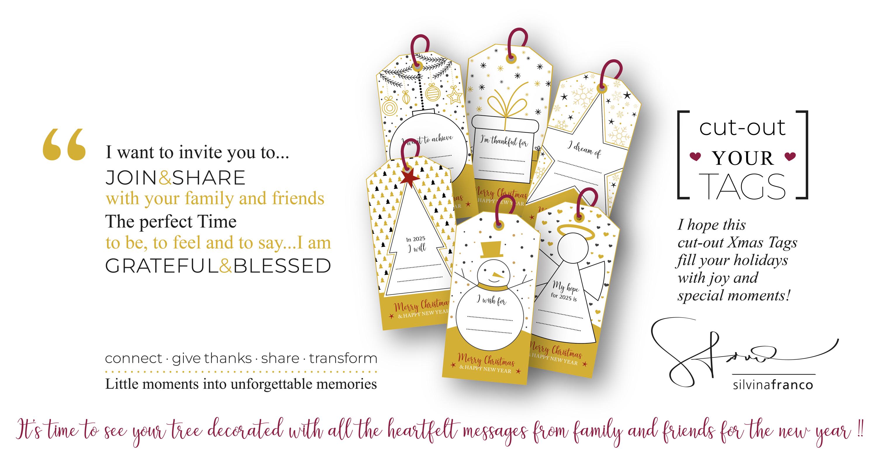 Christmas Tags Printable. Fill-in Gift Tags for Messages, Wishes ...