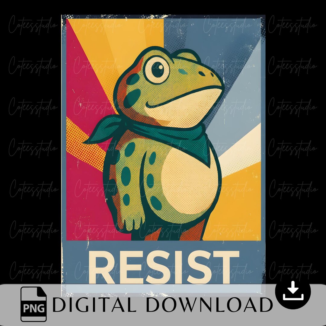 Portland Frog Protest PNG | Resist Hope-style Political Art Download ...