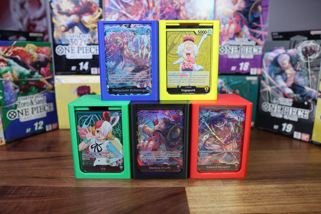 OPTCG AFFORDABLE DOUBLE Windowed Magnetic Display Deck Box for Sleeved ...