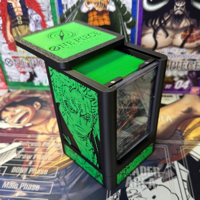 OPTCG Zoro Themed Double Windowed Display Deck Box With DICE ...