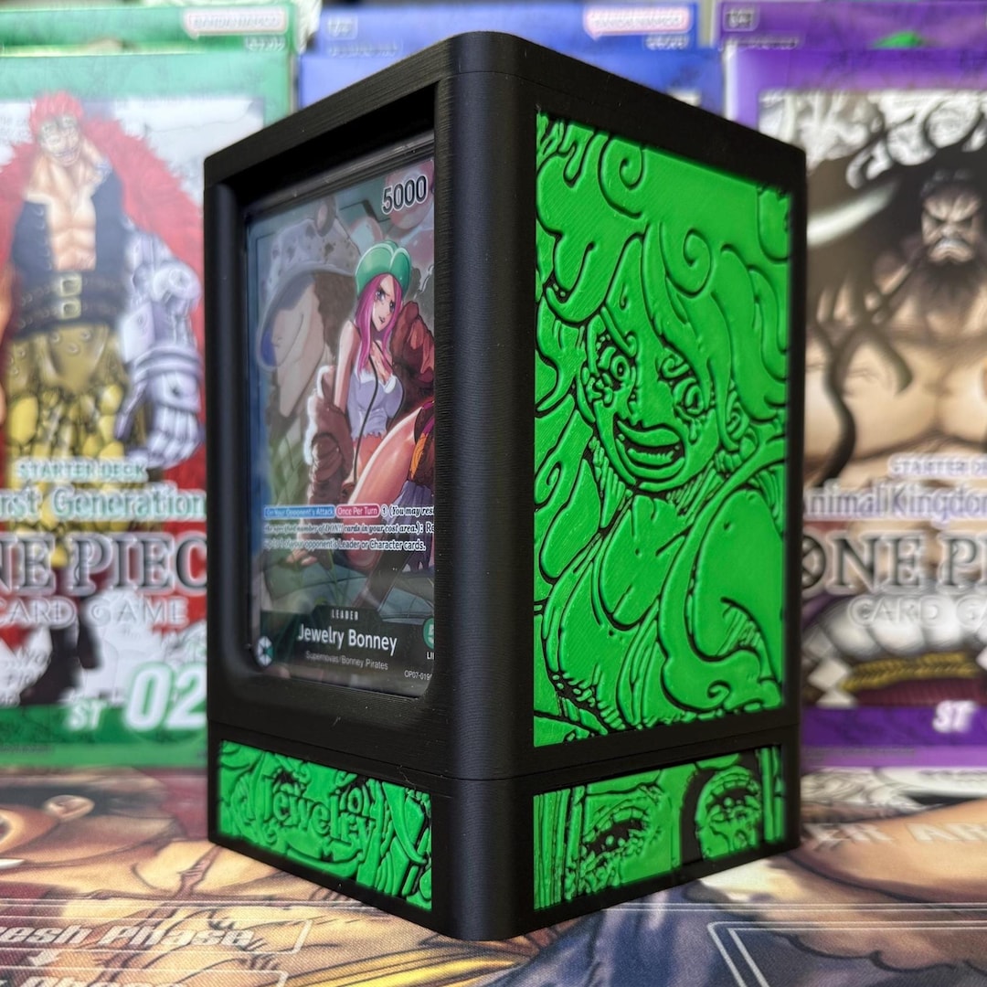 OPTCG Jewelry Bonney Themed Double Windowed Display Deck Box With DICE ...