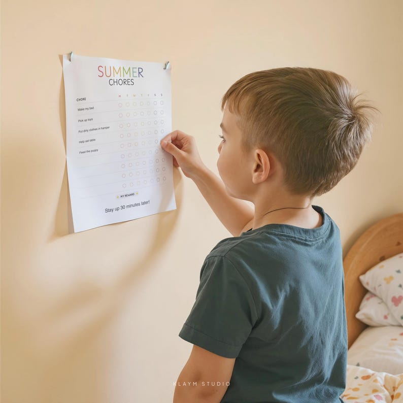 Editable Summer Chores Chart — printable Digital Download ...