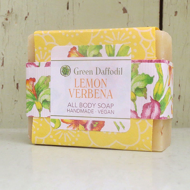 Lemon Verbena Bar Of Soap Green Daffodil Citrus Herbal Etsy