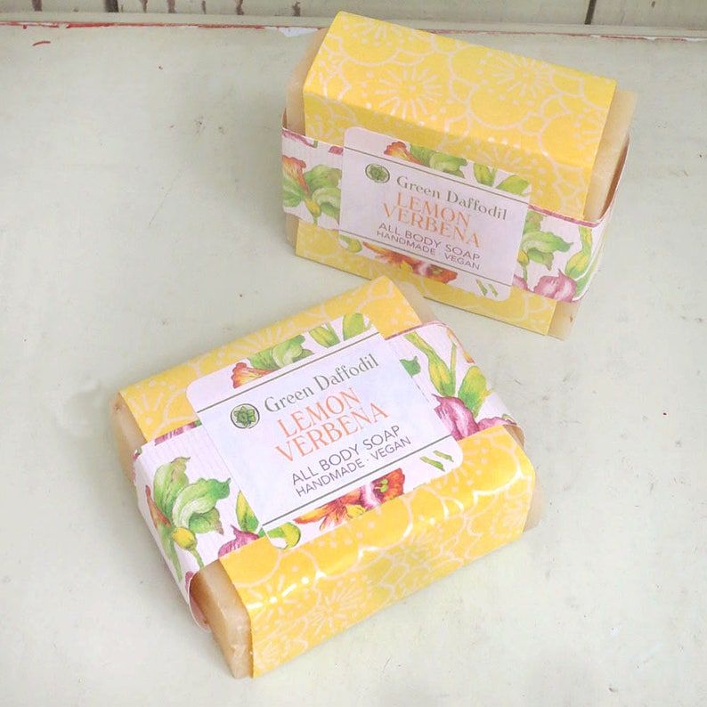 Lemon Verbena Bar Of Soap Green Daffodil Citrus Herbal Etsy