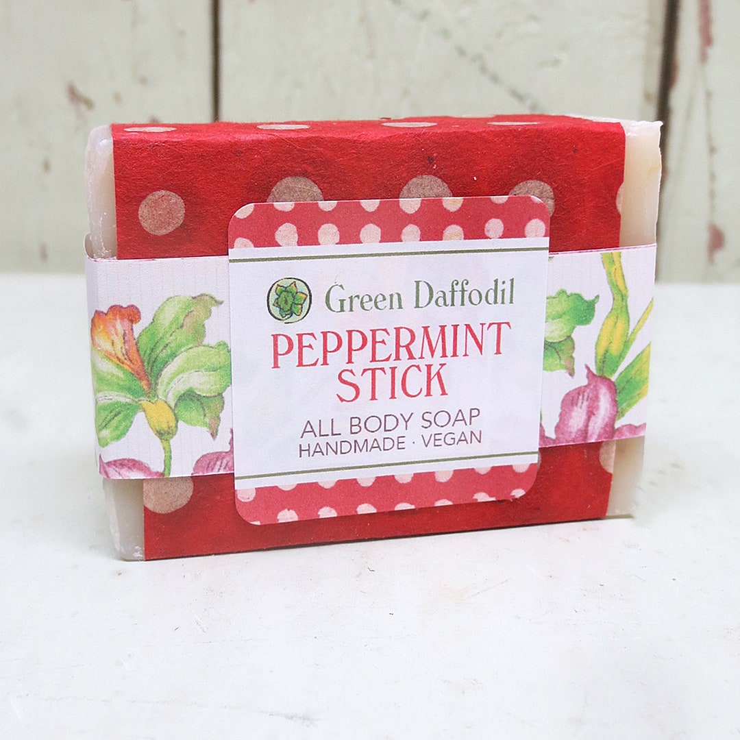 Peppermint Stick Soap - Vegan Essential Oil Holiday Gift - Etsy
