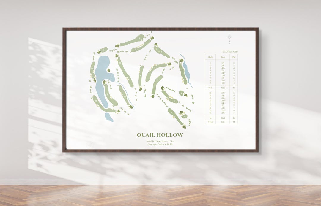 Quail Hollow Golf Club | Golf Course Map, Golf Painting, Golf Gift ...