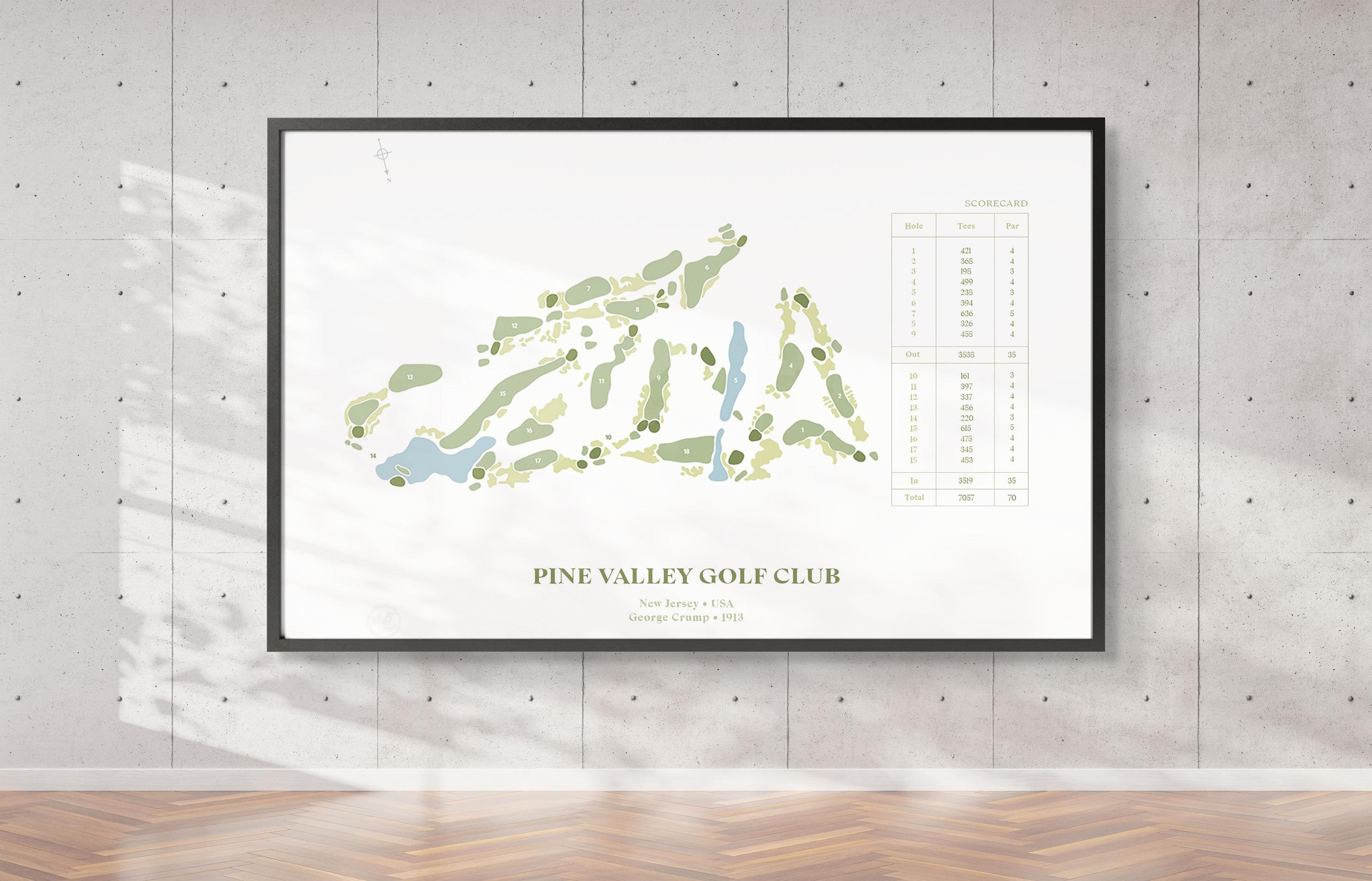 Pine Valley Golf Club | Golf Course Map, Golf Painting, Golf Gift ...