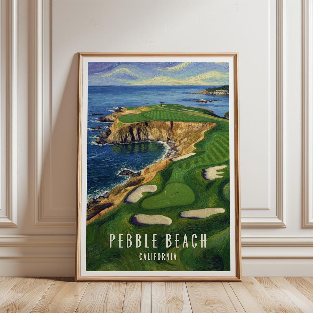 Pebble Beach Golf Course Print | Vintage Style Wall Art - Etsy