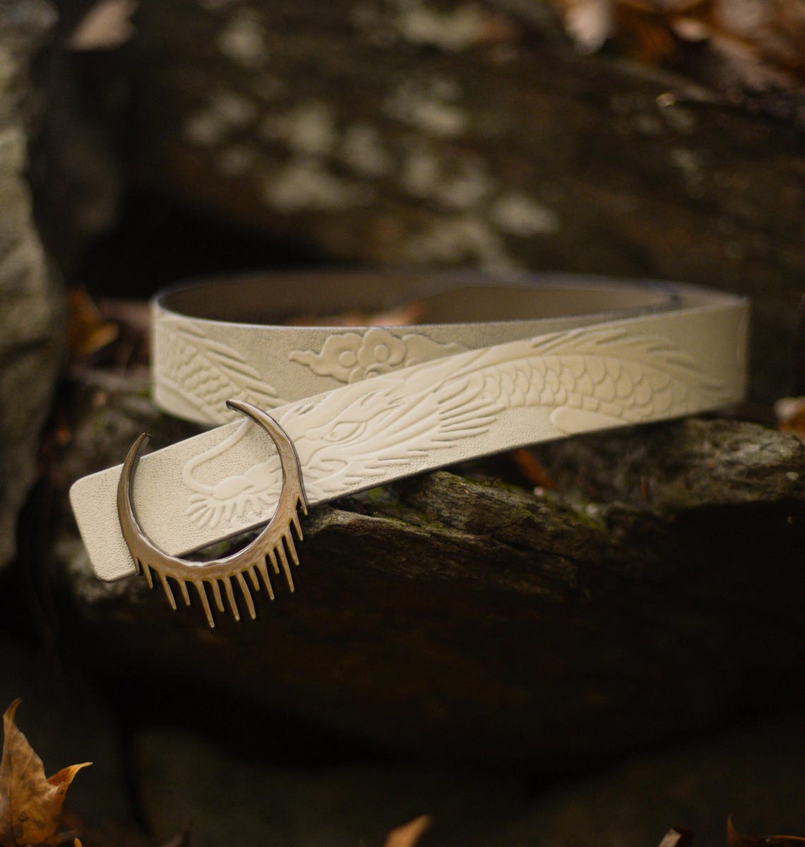 Crescent Moon Dragon Belt, Unqiue Belt, Handmade Belt, Tattoo Art Belt ...