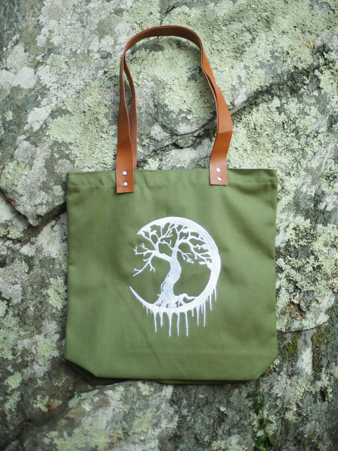 Tree of Life Tote Bag Embroidered, Nature Bag, Nature Lover Bag ...