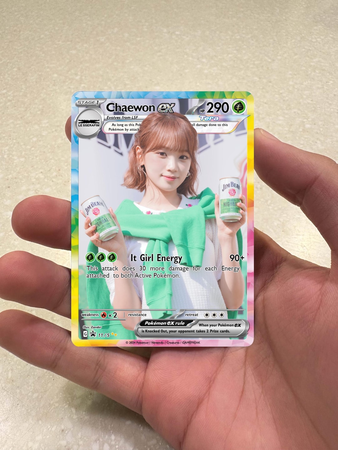 Chaewon Tera EX LE SSERAFIM Holographic Pokémon Photocard - Etsy