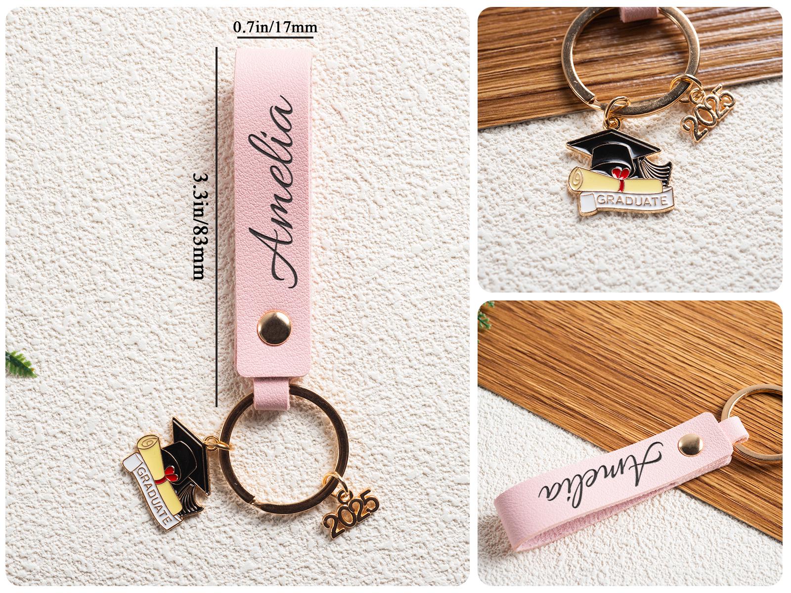 Personalized Name Leather Graduation Keychain,graduation Gift,2025 ...