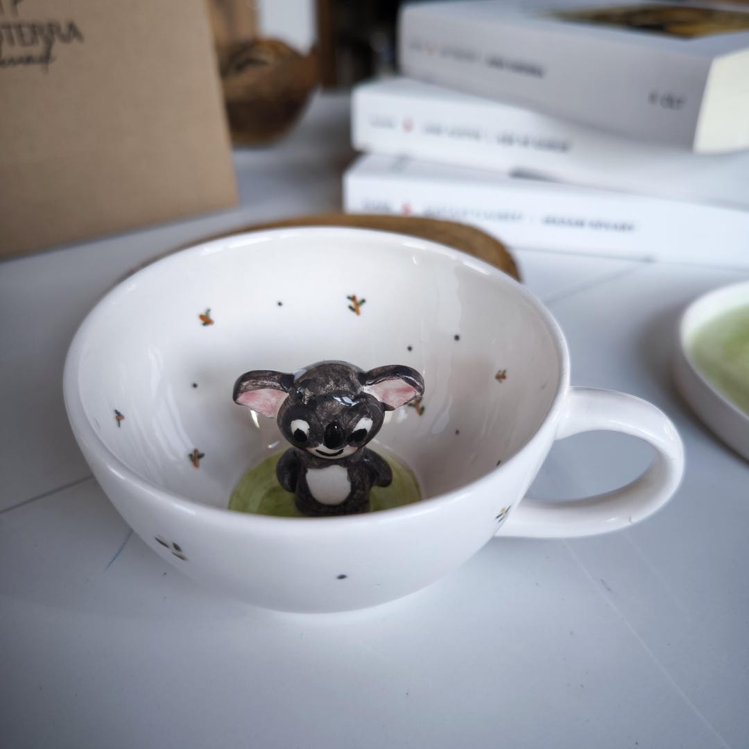Koala Mug, Cute Koala Coffee Cup, Ceramic Koala Tea Mug, Hand Painted ...
