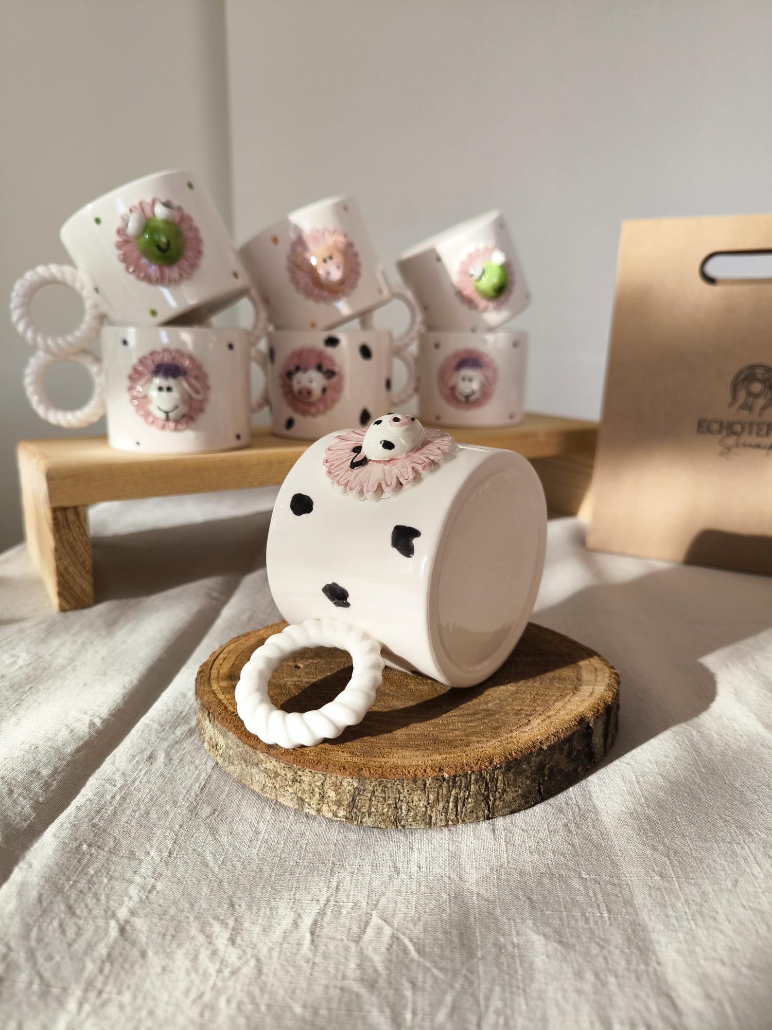 Handmade Ceramic Cow Face Mug: 3D Animal Coffee Cup - Etsy