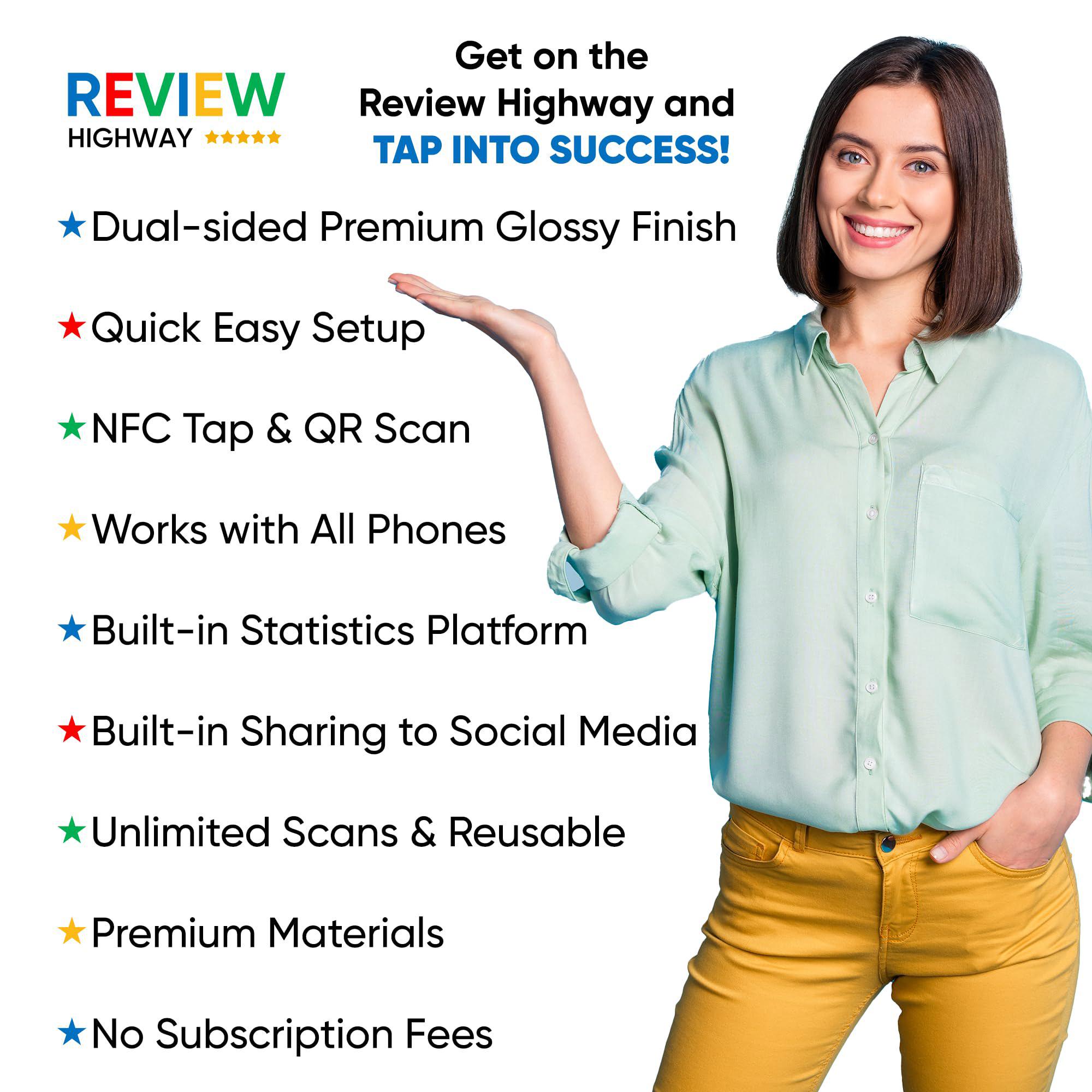 Google Review Tap Card - Reusable Smart Tap NFC & QR Code Sign Card ...
