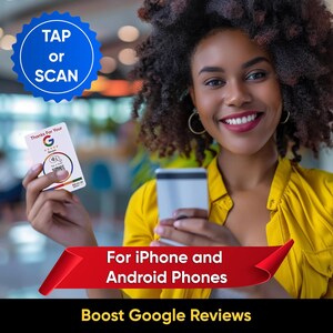 Google Review Tap Card - Reusable Smart Tap NFC & QR Code Sign Card ...
