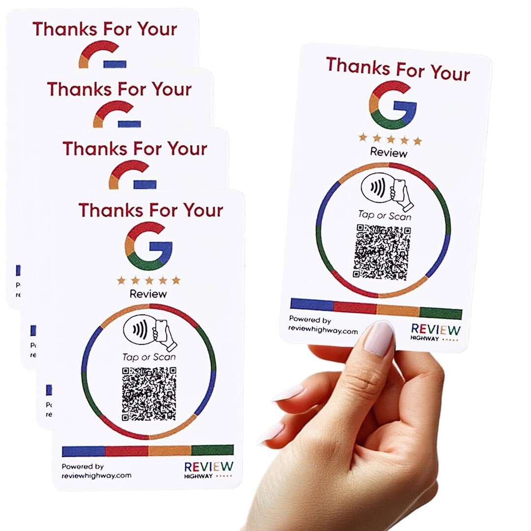 Google Review Tap Card - Reusable Smart Tap NFC & QR Code Sign Card ...