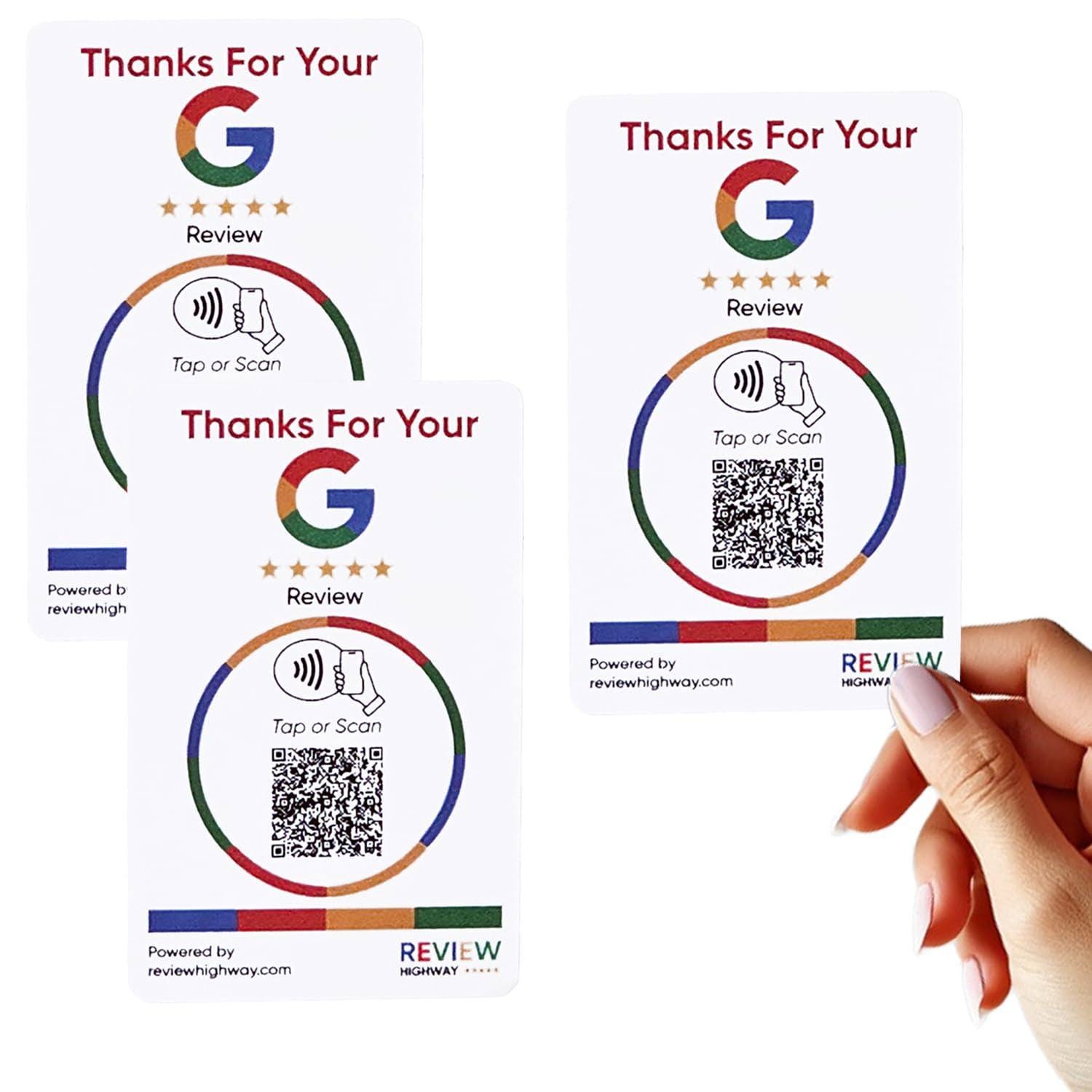 Google Review Tap Card - Reusable Smart Tap NFC & QR Code Sign Card ...
