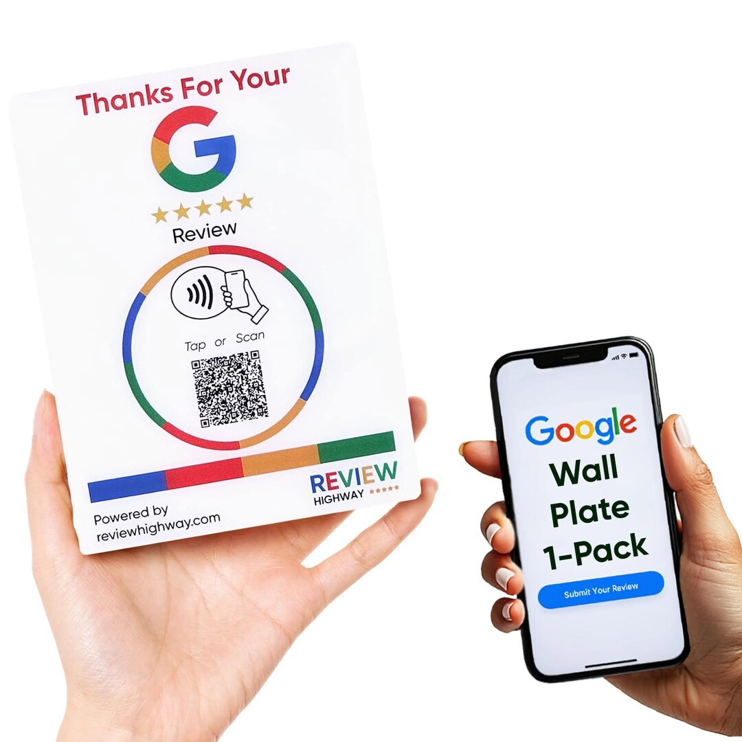 Google Review Plate Sticker Both NFC Tap and QR Zappy Speed and Pop ...