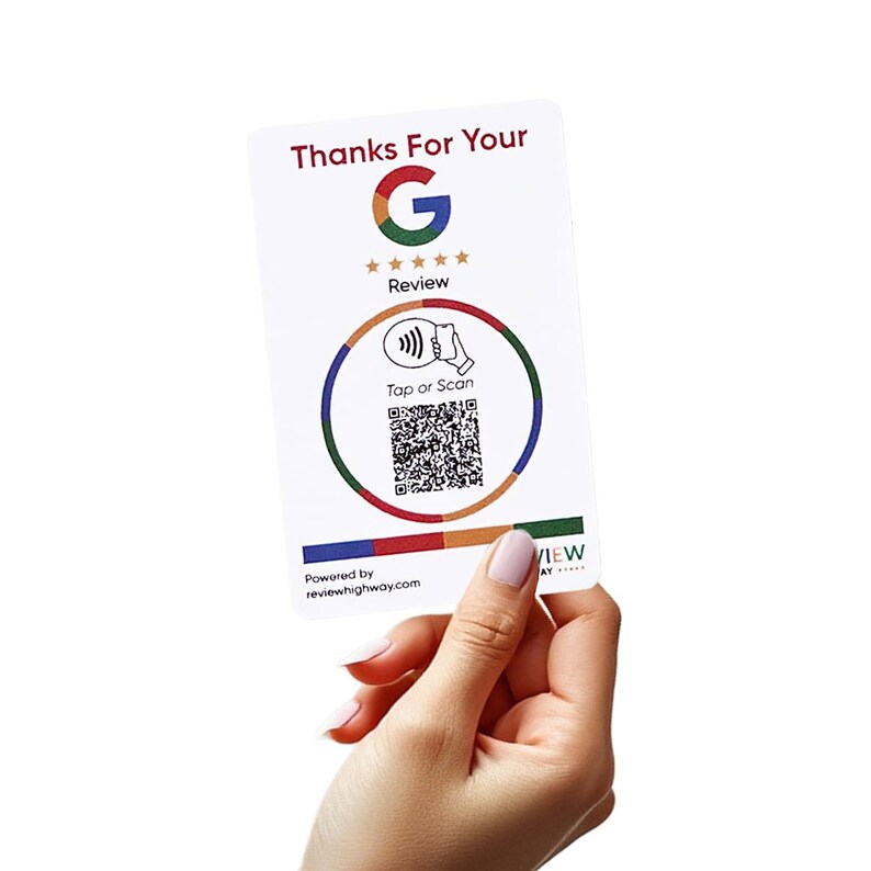 Google Review Tap Card - Reusable Smart Tap NFC & QR Code Sign Card ...