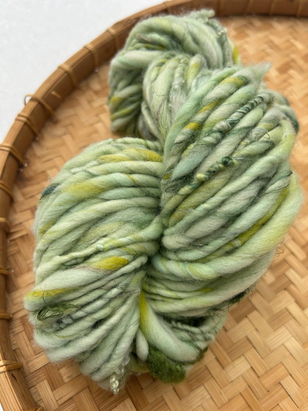 Lichen - Hand Dyed Art Yarn Merino Silk Curly Locks Sparkle - Etsy